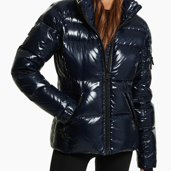 SAM. | Jackets & Coats | Sam Womens Glossy Navy Puffer Jacket | Poshmark